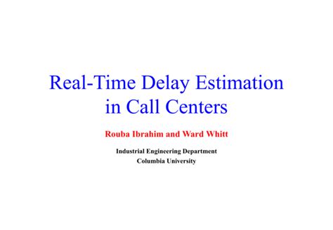 Estimators For Delay Announcements