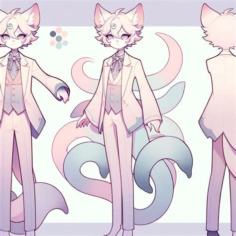 Male Yokai Character With Cat Ears And Tail In Formal Attire AI Art Generator Easy Peasy AI