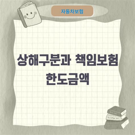 자동차보험 상해 구분과 책임보험의 한도금액feat 자동차보상 상해급수 네이버 블로그