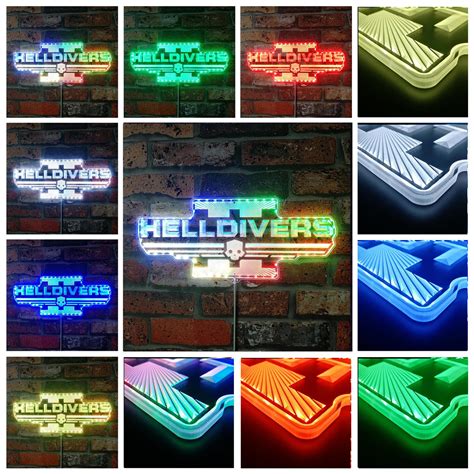 Helldivers Dynamic Rgb Edge Lit Led Sign Proledsign