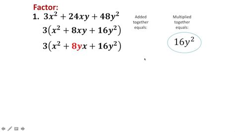 Factoring Trinomials With Two Variables And Gcf Worksheets