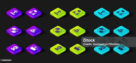 세트 노동자 위치 서류 가방 퍼즐조각 피라미드 차트 인포그래픽 두 앉아 남자 이야기 와 무대 스탠드 트리뷴 아이콘 벡터 3차원 형태에 대한 스톡 벡터 아트 및 기타 이미지