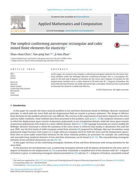 Pdf The Simplest Conforming Anisotropic Rectangular And Cubic Mixed