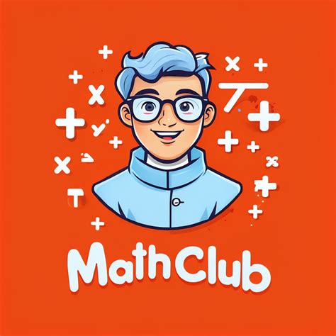 Friendly Mathematician Logo For Math Club With Symbols Playground