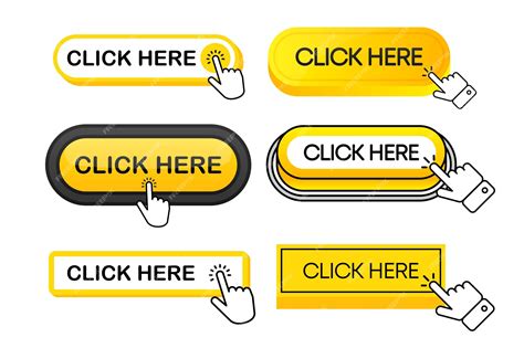 Premium Vector Click Here Button With Hand Or Mouse Cursor Click