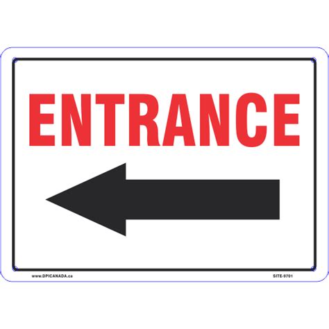 ENTRANCE LEFT ARROW SYMBOL DPI Canada