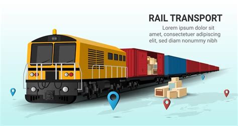 컨테이너로 철도 운송 기관차 글로벌 배달 물류 온라인 주문 열차 배달 화물 수출 또는 수입 창고 컨테이너 화물 열차 3d 관점