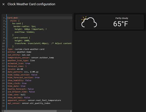 Help Editing A Weather Card Frontend Home Assistant Community
