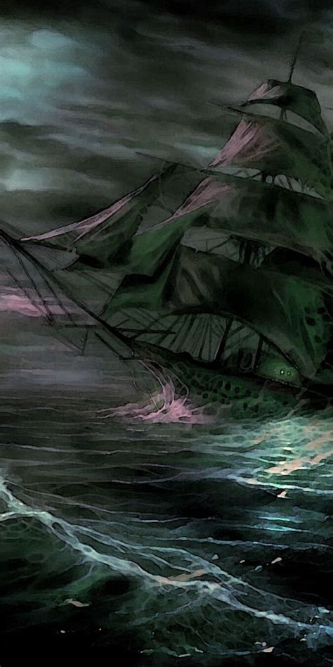 Завантажити шпалери на робочий стіл ПК Темний Океан Корабель Фантазія безкоштовно 202796