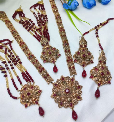 Bridal Set Combo Deal MALA Necklace Jhumar Earring ZV 14985 Online Shopping Price In Pakistan
