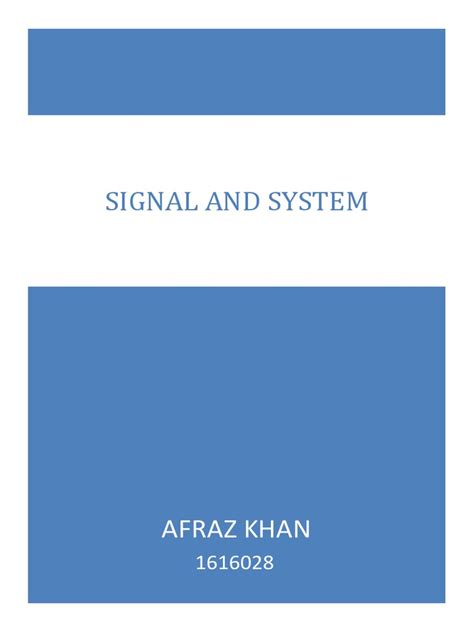 Signal And System File Pdf Low Pass Filter Filter Signal Processing