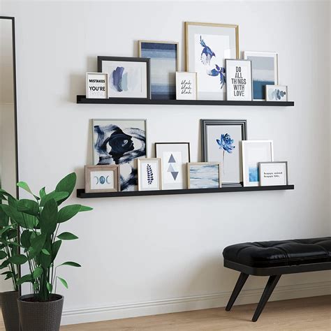 Wallniture Denver 60 Picture Ledge Shelf Set Of 2 For Living Room