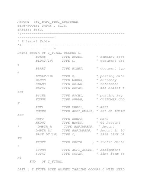 Fb01 With Bapi Pdf Computer Programming Computing
