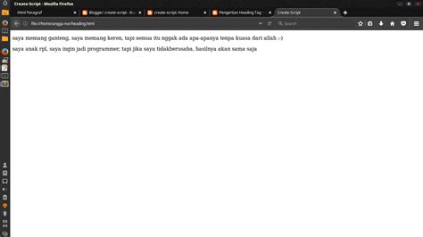 html tutorial part 4 cara membuat judul membuat baris baru text