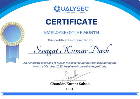 Qualysec Beyond Cybersecurity On Linkedin Congratulations Employeeofthemonth Celebrations