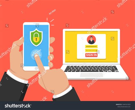 Two Steps Authentication Concept Verification By Stock Vector Royalty