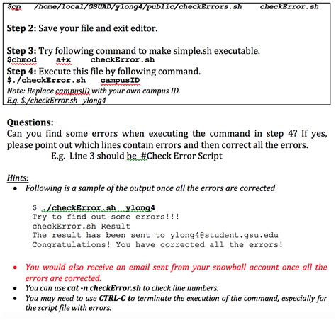 Solved Step 1 Create A New File Named As Checkerrorsh Vi