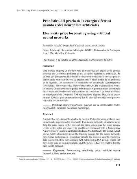 Pdf Electricity Price Forecasting Using Artificial Neural Networks