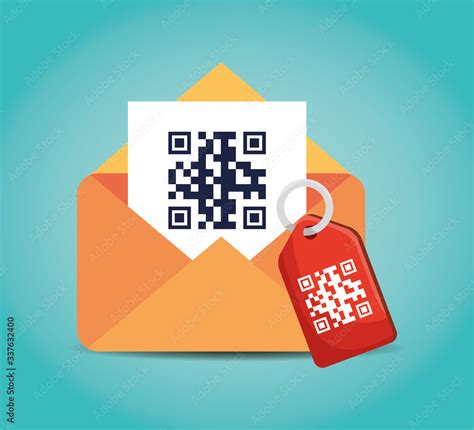 Qr Code Inside Envelope And Label Design Of Technology Scan Information Business Price