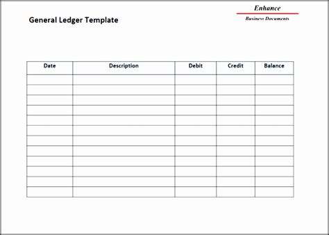 6 General Ledger Template SampleTemplatess SampleTemplatess