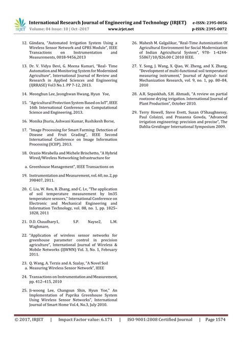 Automatic Irrigation System Using Iot Pdf Agriculture Industries