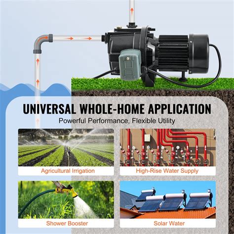 Vevor 1hp Premium Cast Iron Shallow Well Jet Water Pump 115 Volt 176