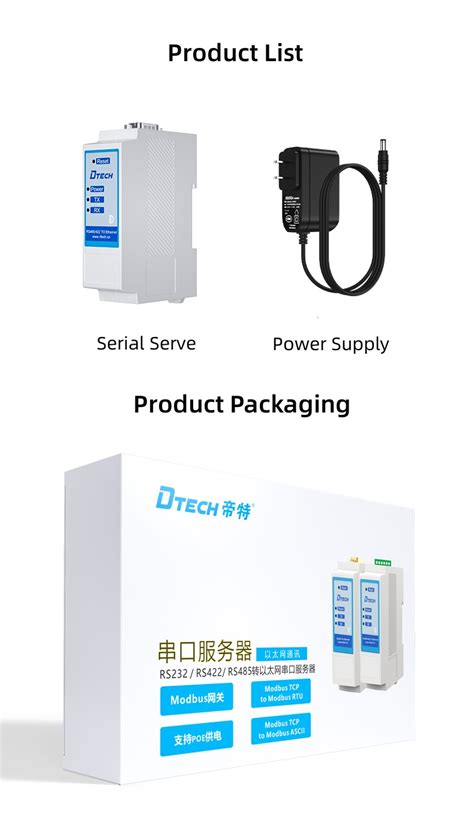 High Resolution Dtech Industrial Grade High Quality Serial Port Device Servers Din Rail Rs232 To