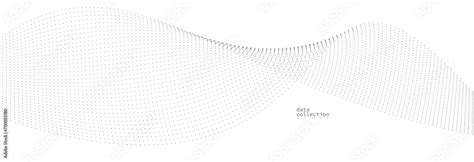 Grey Airy Particles Flow Vector Design Abstract Background With Wave Of Flowing Dots Array