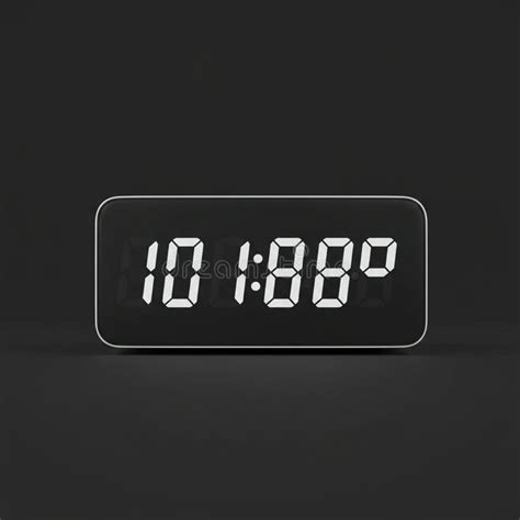 A Digital Clock With A Black Rectangular Face Displays An Unusual Time The White Led Stock
