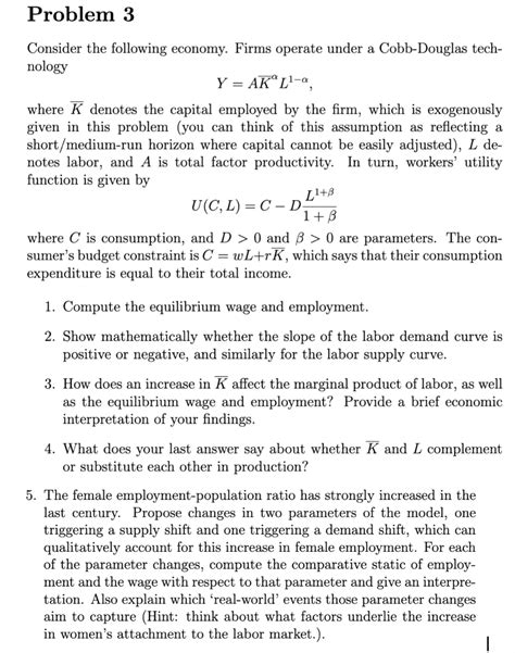Solved Problem 3consider The Following Economy Firms