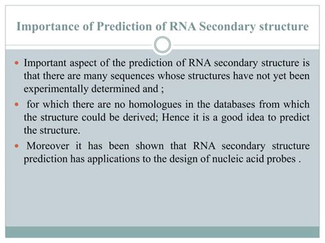 Secondary Structure Of Rna And Its Predicting Elements Pptx