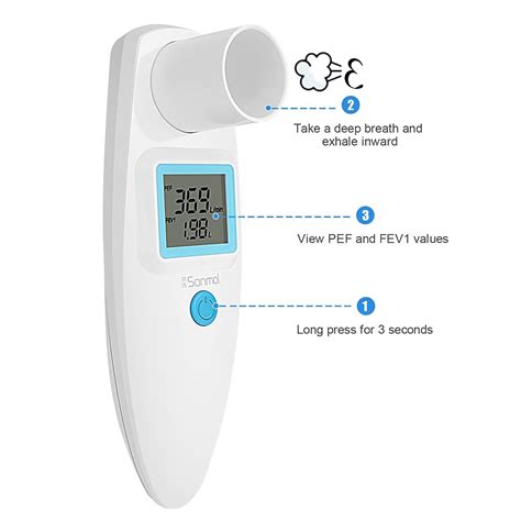 Digital Spirometer Peak Flow Meter For Asthma Copd Pef And Forced Ex