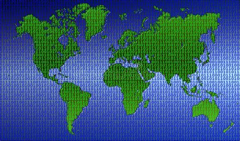 Global Communication Binary Data Map Stock Illustration Illustration