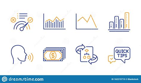 Line Chart Technical Algorithm And Payment Icons Set Correct Answer