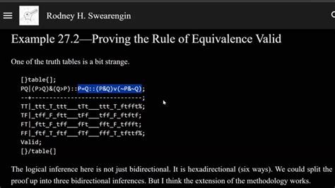 Logic 0—example 27 2—proving The Rule Of Equivalence Valid Rodney H Swearengin Free