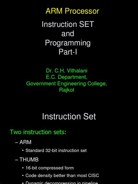 Topic 3 Arm Instruction Set Part 1 Pdf 64 Bit Computing
