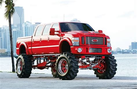 Big Red Ford Trucks Monster Trucks Cool Trucks