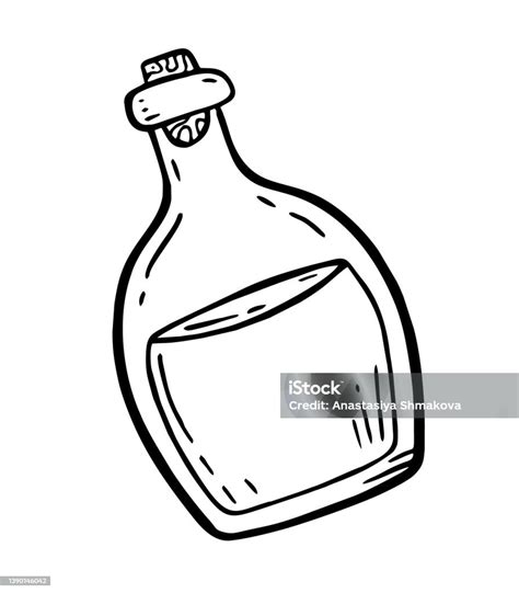 힙스터 위스키 병 손으로 그린 낙서 스타일로 서양 개념 고립 된 벡터 일러스트레이션의 기호를 인쇄하는 데 좋은 0명에 대한 스톡