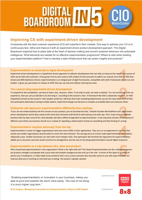 improving cx with experiment driven development