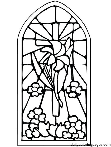 Cross Stained Glass Window Coloring Page Coloring Pages