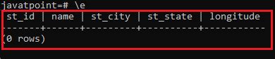 psql commands PostgreSQL 教程 编程字典