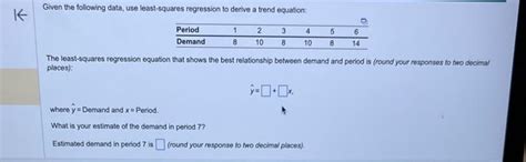 solved given the following data use least squares