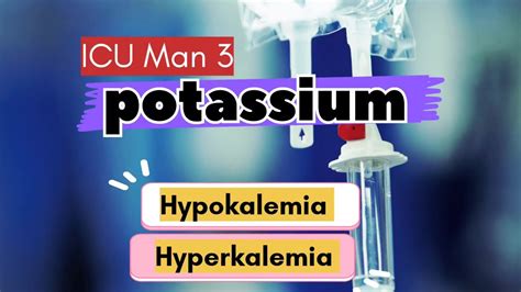 Icu Man 3 Hypokalemia And Hyperkalemia Youtube