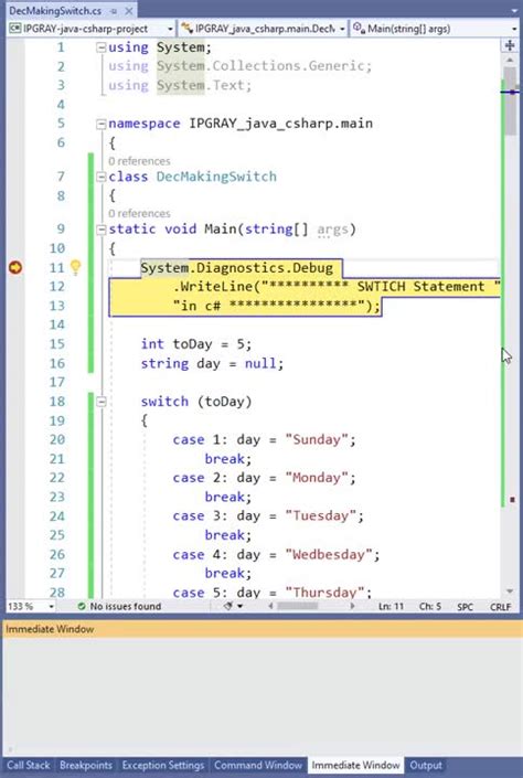 Coding Joys On Linkedin Coding Joys C Sharp Basics Switch Debug Mode