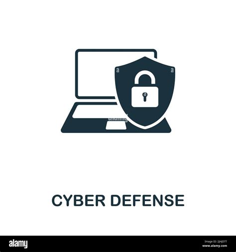 Cyber Defense Icon Monochrome Simple Cybercrime Icon For Templates