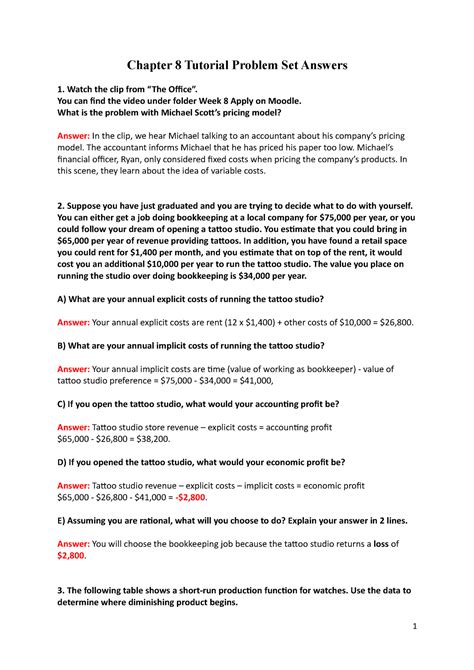 Practice Questions Chapter Week Suggested Solution Guide Chapter Tutorial Problem Set