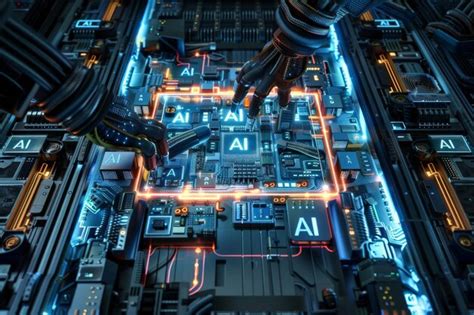 Premium Photo Ai Microchip On A Futuristic Circuit Board Representing Advancements In