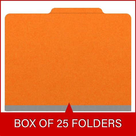 Orange Letter Size Top Tab Classification Folder With 2″ Gray Tyvek