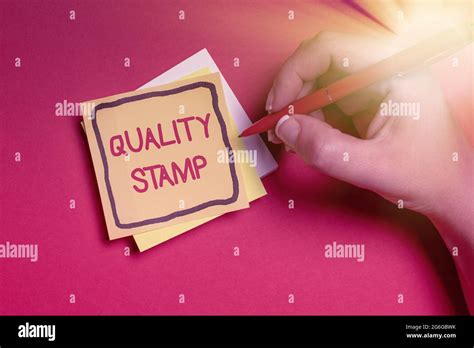 Writing Displaying Text Quality Stamp Business Overview Seal Of