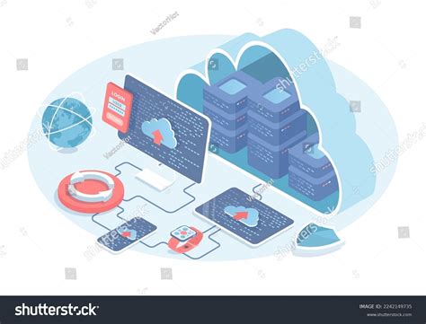 Cloud Computing Technology Data Servers Communication Stock Vector Royalty Free 2242149735